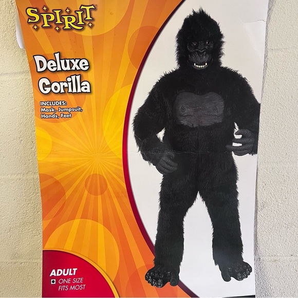 Spirit | Other | Spirit Halloween Deluxe Gorilla Adult Costume Black ...